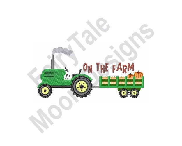 On the Farm Machine Embroidery Design Farm Tractor With - Etsy
