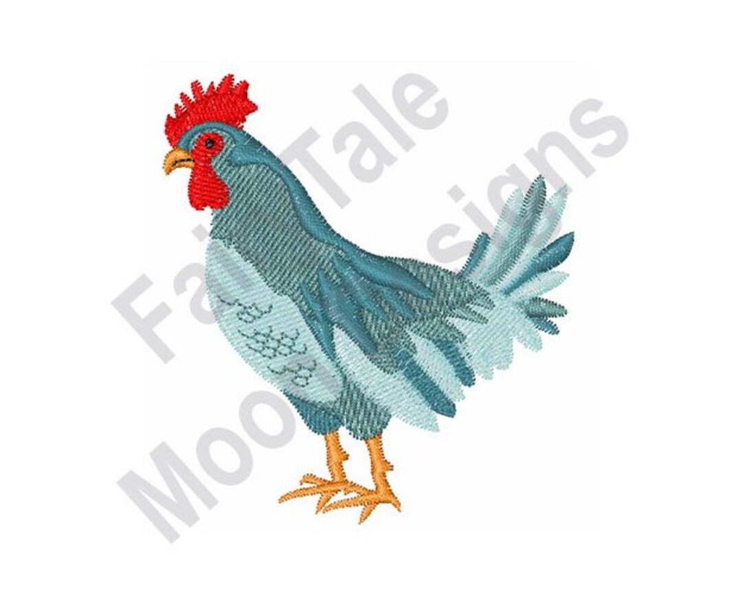 Blue Hen Chicken - Machine Embroidery Design, Chicken Embroidery ...