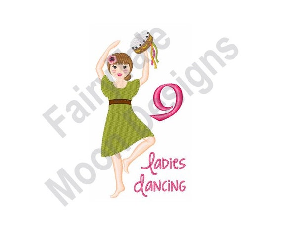 9 Ladies Dancing Machine Embroidery Design 12 Days of | Etsy