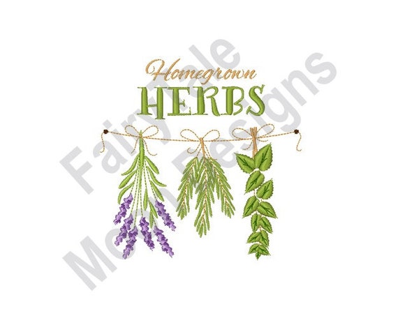 Homegrown Herbs Machine Embroidery Design Dried Herbs | Etsy