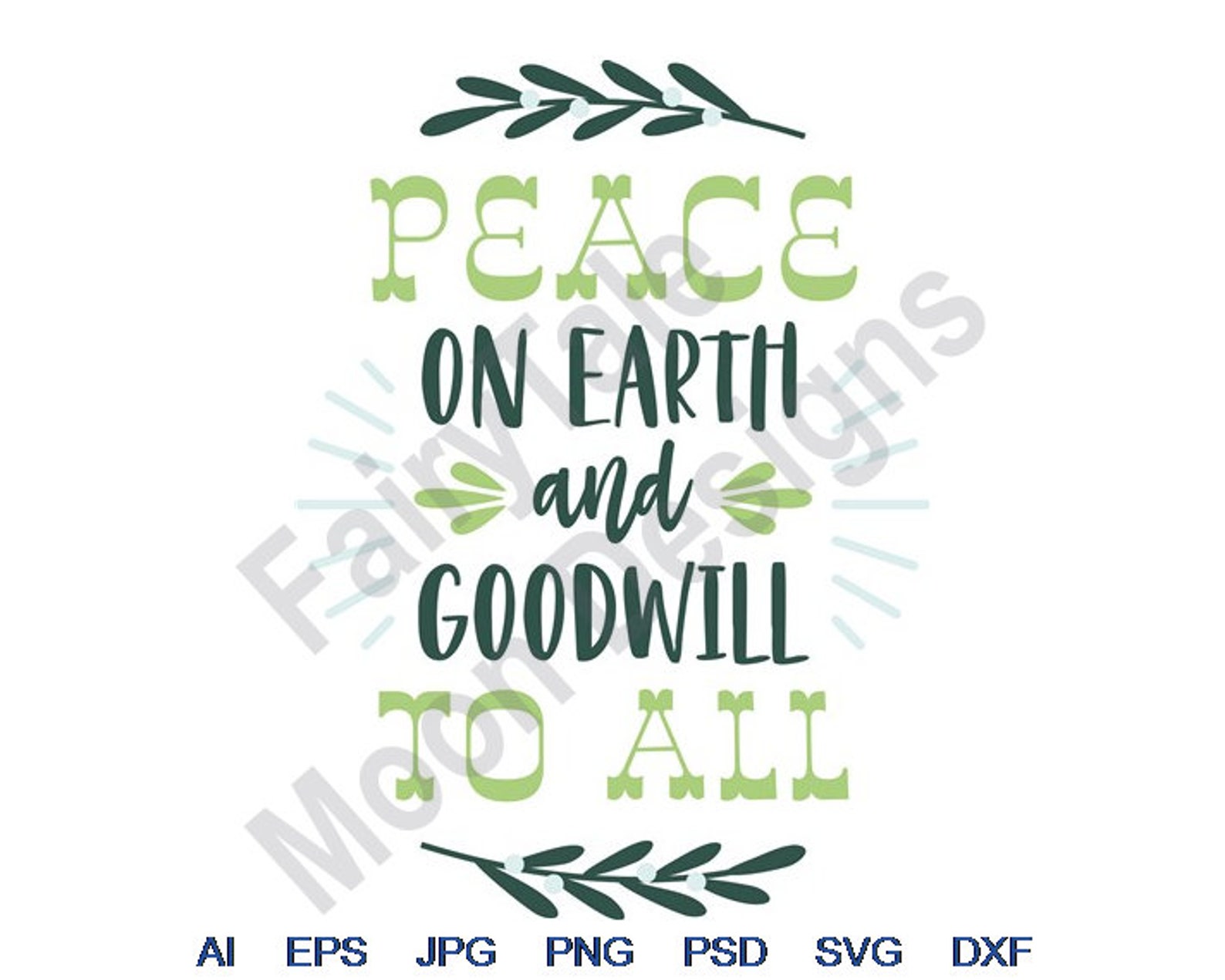 Peace on Earth and Goodwill to All - Svg, Dxf, Eps, Png, Jpg, Vector ...