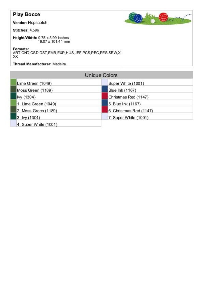 Bocce - Machine Embroidery Design, Bocce Ball Embroidery Pattern, Bocci ...