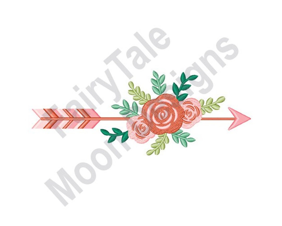 Floral Arrow - Machine Embroidery Design, Flower Arrow Embroidery ...