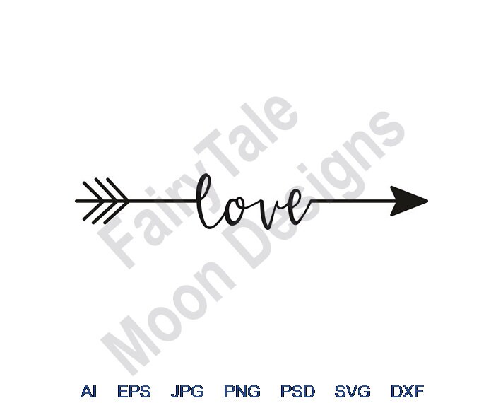 Love Arrow Svg Dxf Eps Png Jpg Vector Art Clipart Cut | Etsy