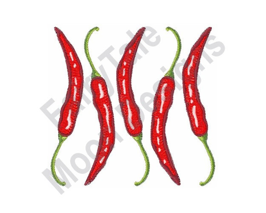 Red Chili Peppers - Machine Embroidery Design, Hot Peppers Border ...