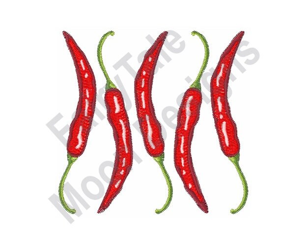 Red Chili Peppers Machine Embroidery Design Hot Peppers | Etsy