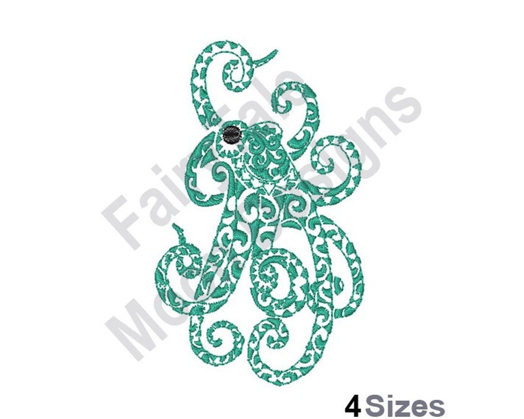 Octopus - Machine Embroidery Design, Octopus Outline Embroidery Pattern ...