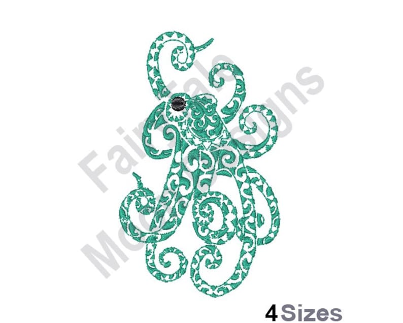 Octopus Machine Embroidery Design Octopus Outline | Etsy
