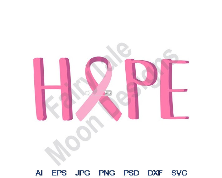 Hope Ribbon Svg Dxf Eps Png Jpg Vector Art Clipart - Etsy