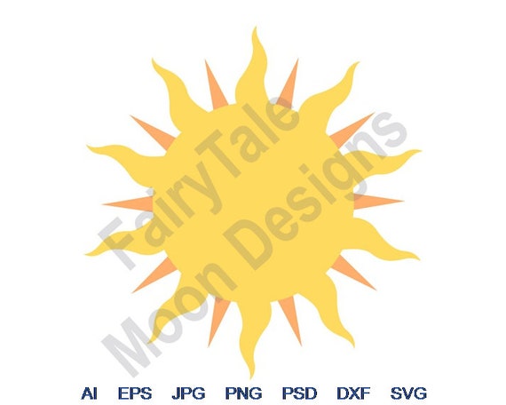 Shining Sun Svg Dxf Eps Png Jpg Vector Art Clipart | Etsy