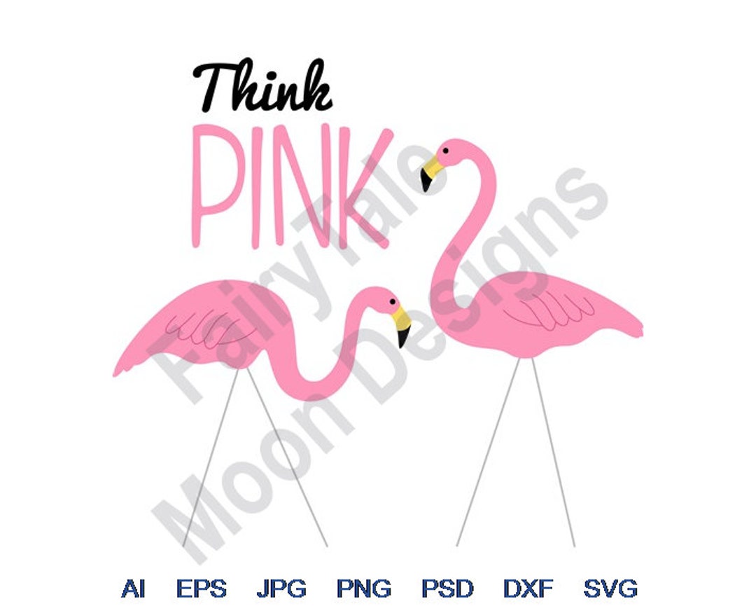 Think Pink Svg Dxf Eps Png Jpg Vector Art Clipart Cut - Etsy