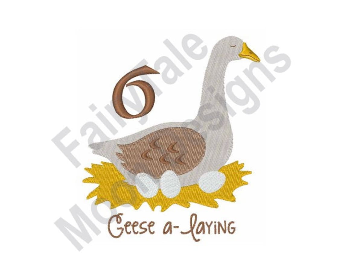 6 Geese A-laying Machine Embroidery Design 12 Days of | Etsy