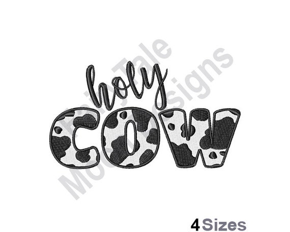 Holy Cow Machine Embroidery Design Cow Pattern Embroidery - Etsy
