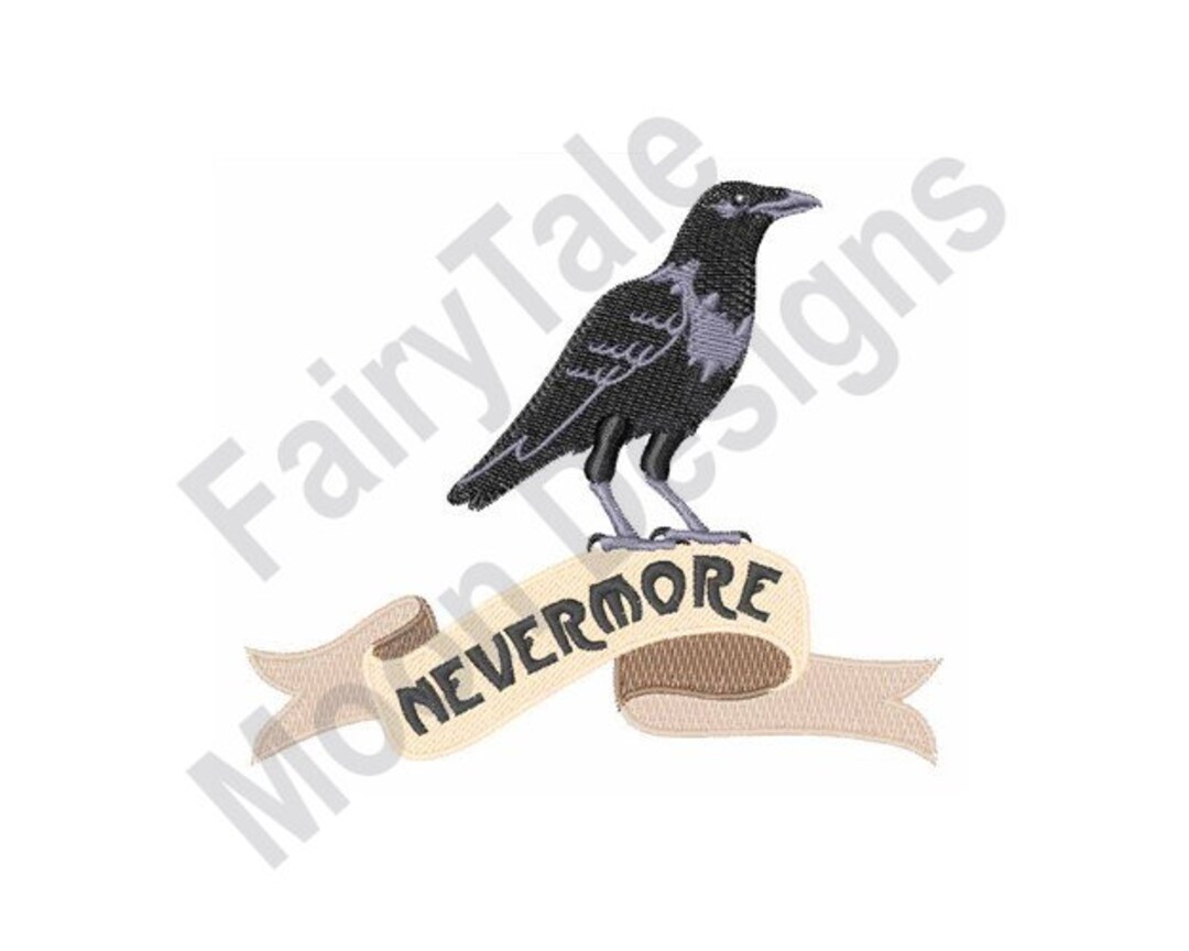 Nevermore Banner - Machine Embroidery Design, Raven Embroidery Pattern ...