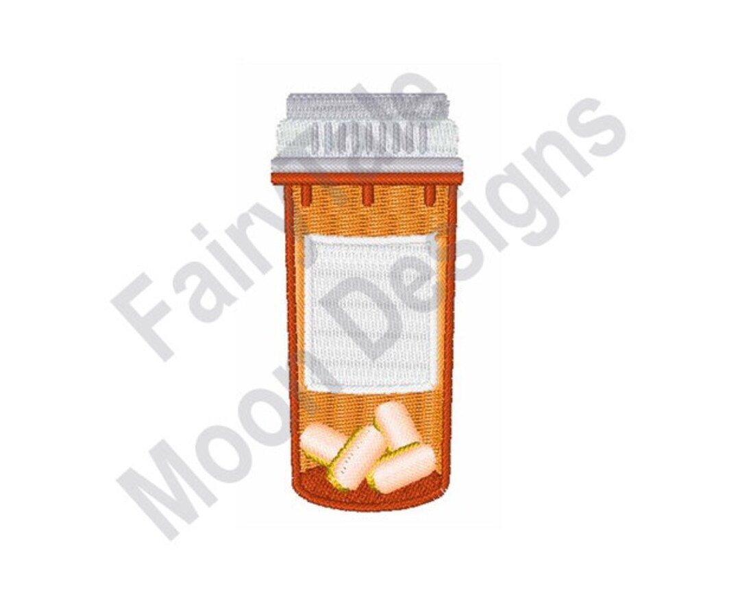 Pill Bottle - Machine Embroidery Design, Medicine Pill Bottle ...