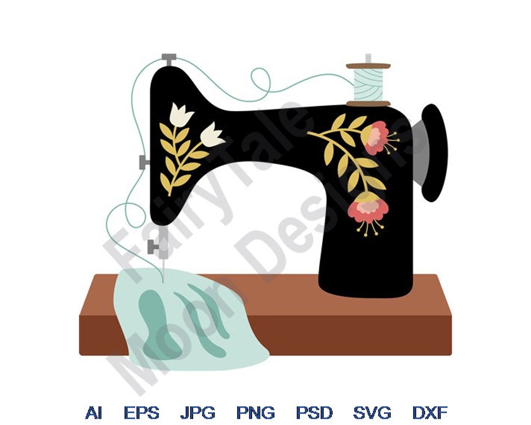 Sewing Machine - Svg, Dxf, Eps, Png, Jpg, Vector Art, Clipart, Cut File ...