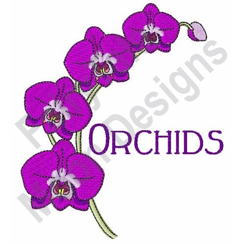 Purple Orchid Machine Embroidery Design Orchid Flowers - Etsy