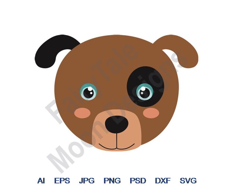Puppy Head Svg Dxf Eps Png Jpg Vector Art Clipart Cut | Etsy