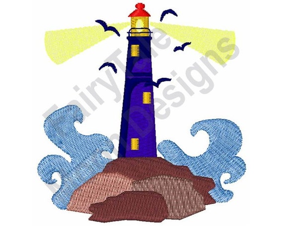 Lighthouse Machine Embroidery Design Lighthouse Embroidery - Etsy