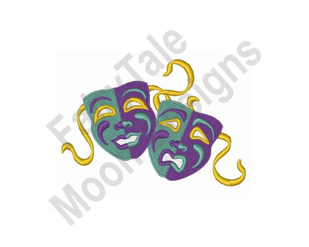 Drama Masks - Machine Embroidery Design, Theater Masks Embroidery ...