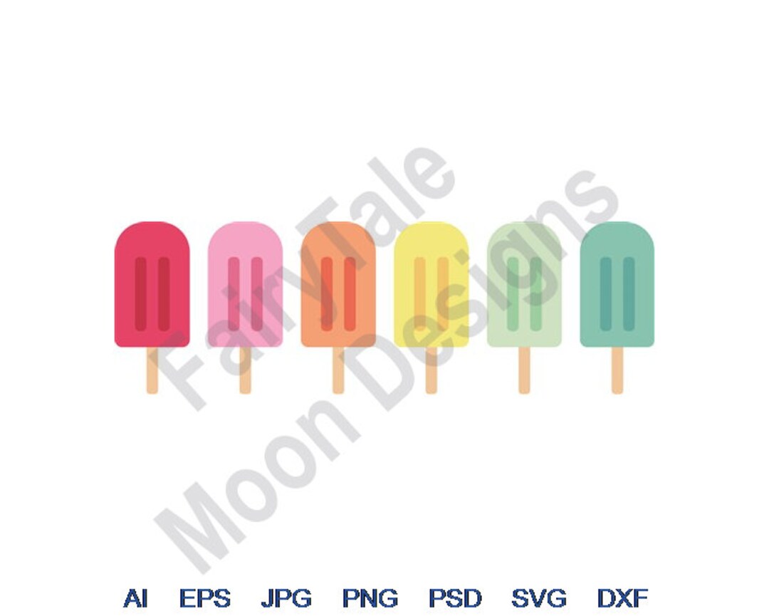 Popsicle Border - Svg, Dxf, Eps, Png, Jpg, Vector Art, Clipart, Cut ...