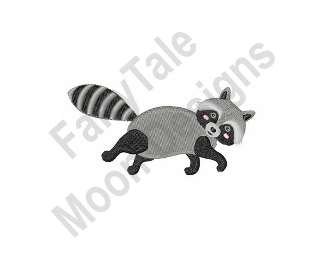 Raccoon Machine Embroidery Design, Baby Raccoon Embroidery Pattern ...