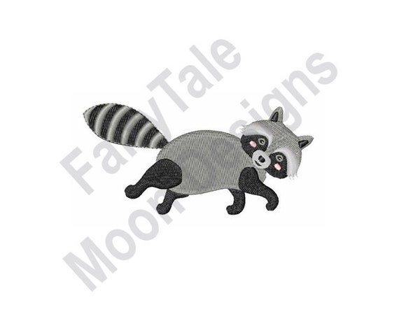 Raccoon Machine Embroidery Design Baby Raccoon Embroidery | Etsy