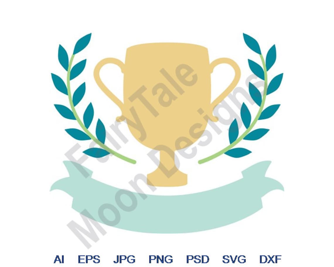 Trophy Banner Svg Dxf Eps Png Jpg Vector Art Clipart | Etsy