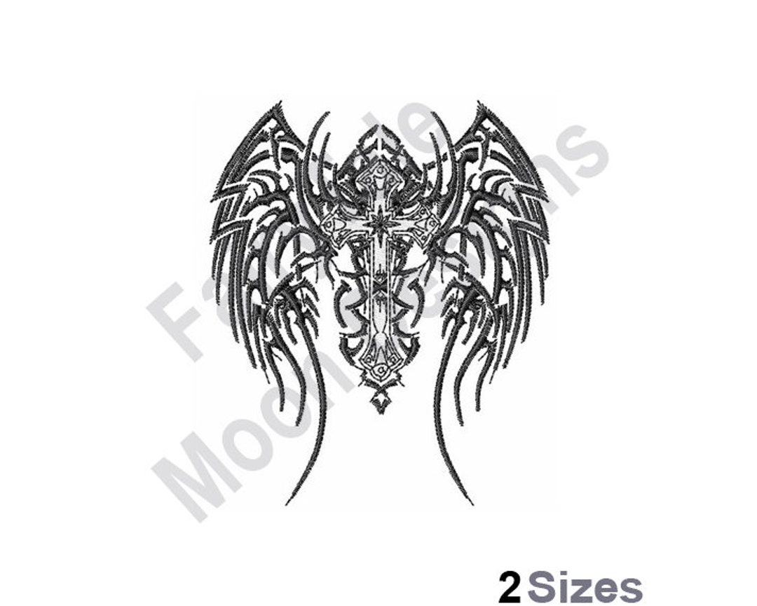 Winged Cross Machine Embroidery Design, Christian Cross Embroidery ...