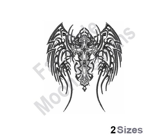 Winged Cross Machine Embroidery Design Christian Cross - Etsy