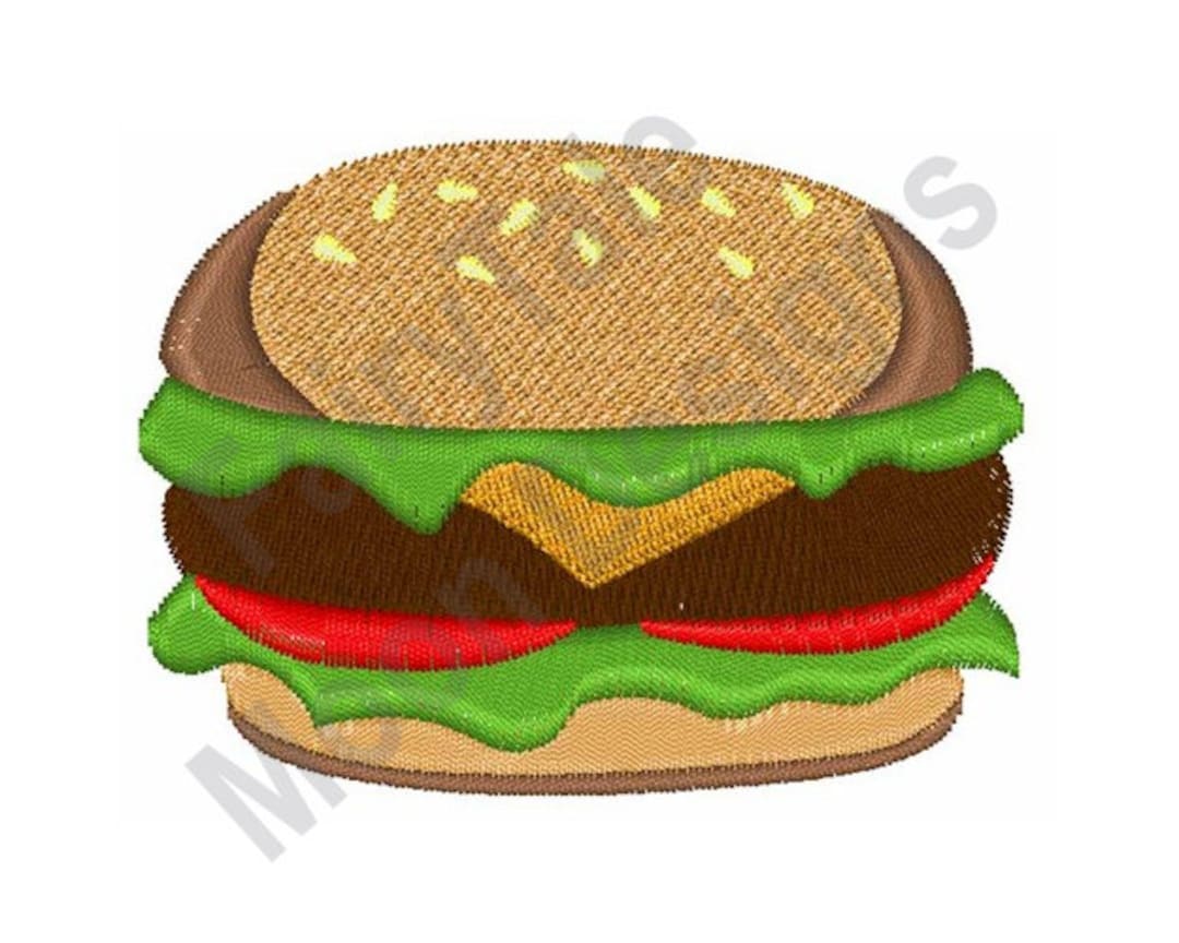 Hamburger Machine Embroidery Design, Sandwich Embroidery Pattern ...