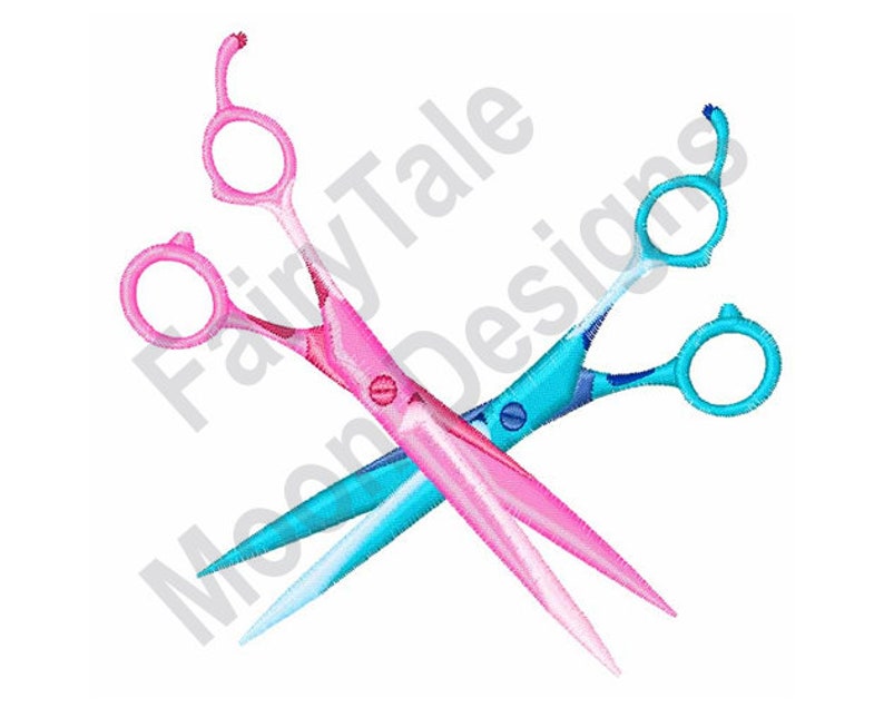 Crossed Scissors Machine Embroidery Design Hairdresser - Etsy