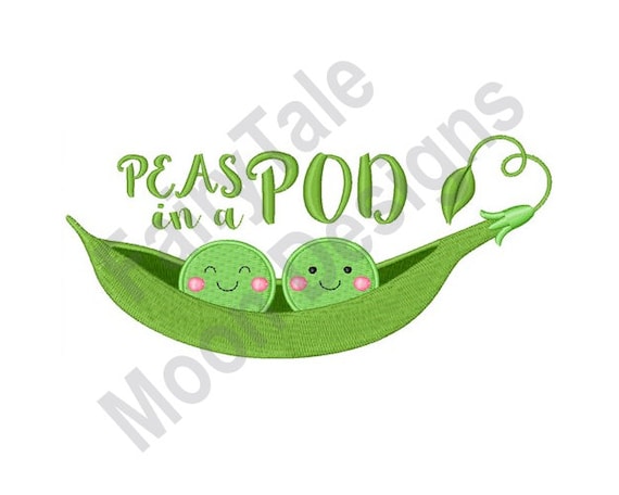 Peas in A Pod Machine Embroidery Design Pea Pod Embroidery - Etsy