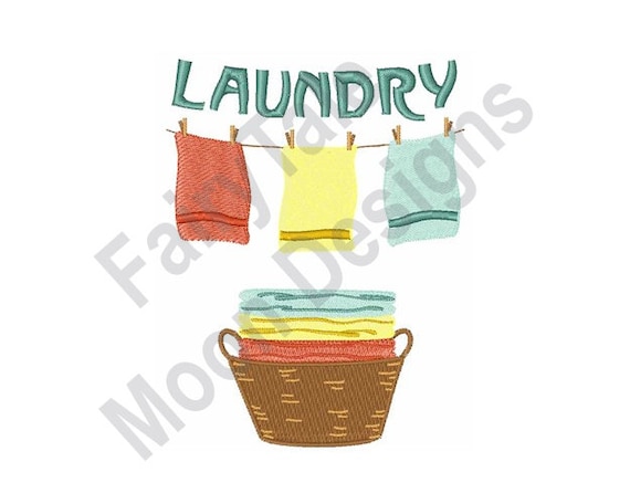 Laundry Machine Embroidery Design Laundry Basket Embroidery | Etsy