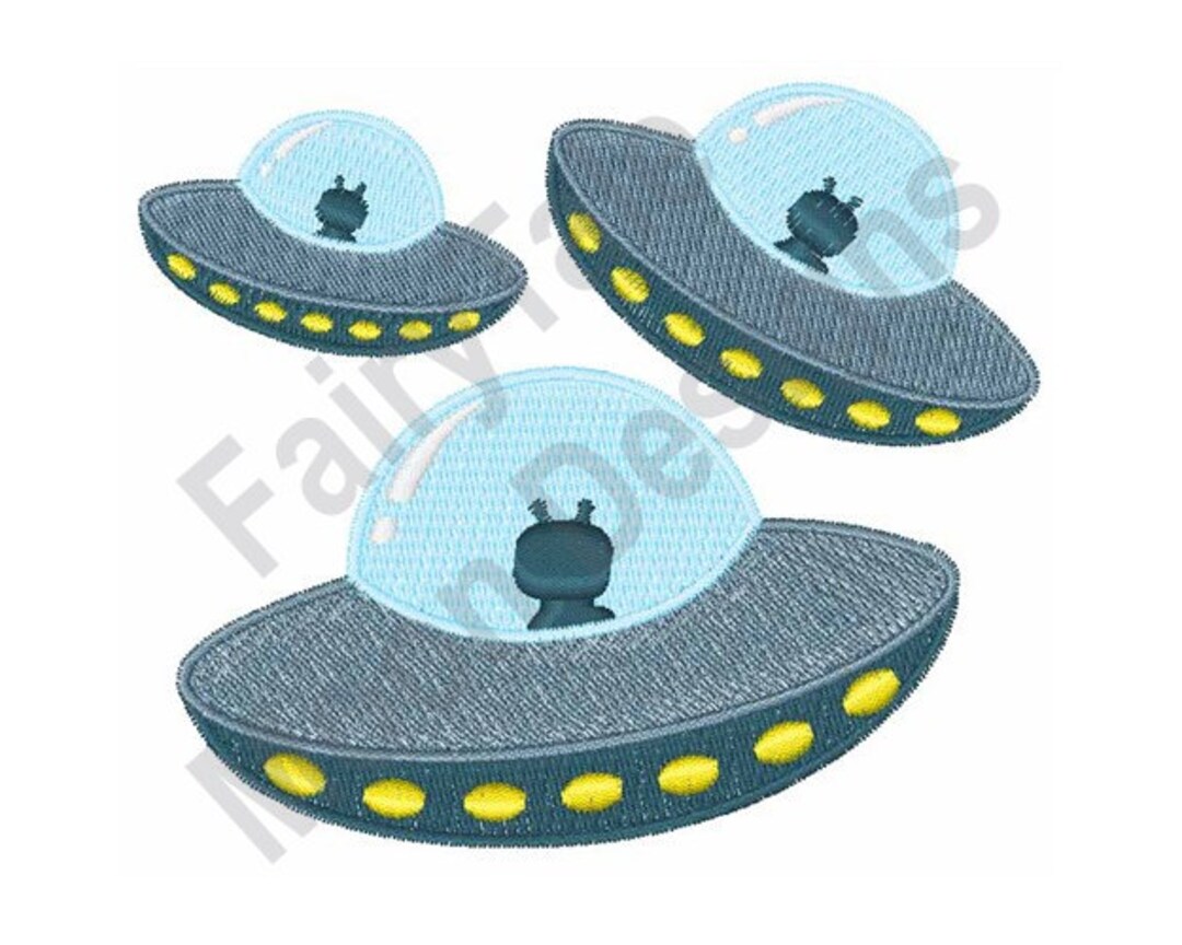 UFO Spacecrafts - Machine Embroidery Design, UFO Spaceships Embroidery ...