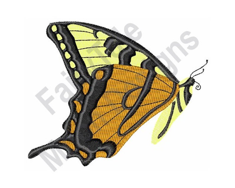 Swallowtail Machine Embroidery Design Flying Swallowtail - Etsy