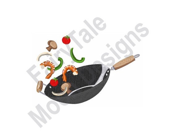 Chinese Wok Machine Embroidery Design Stir Fry Pan | Etsy
