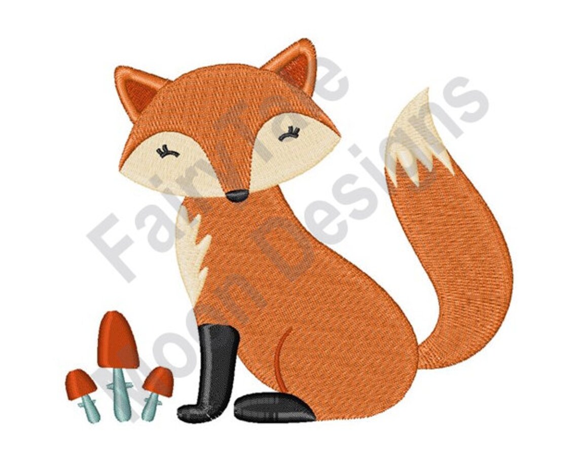 Cute Red Fox Machine Embroidery Design Little Fox - Etsy