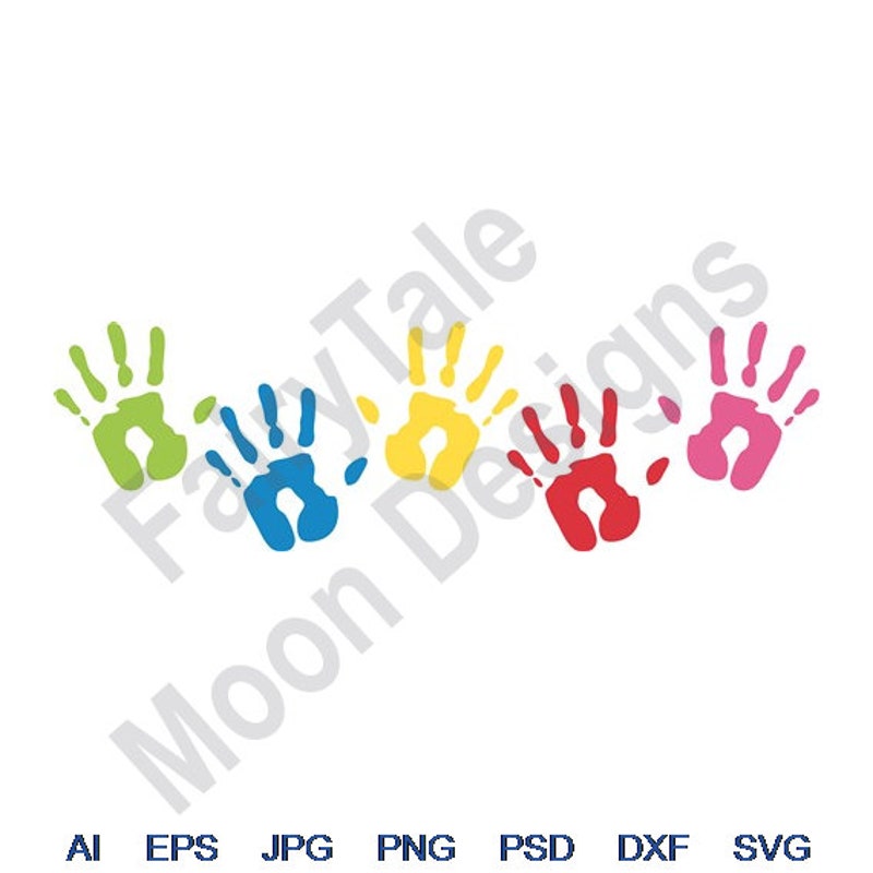 Kids Hand Print Svg - Etsy