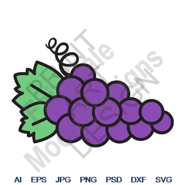 Bunch of Grapes Svg - Etsy