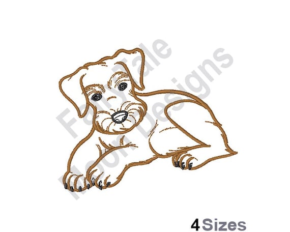 Schnauzer Outline Machine Embroidery Design Schnauzer Puppy - Etsy