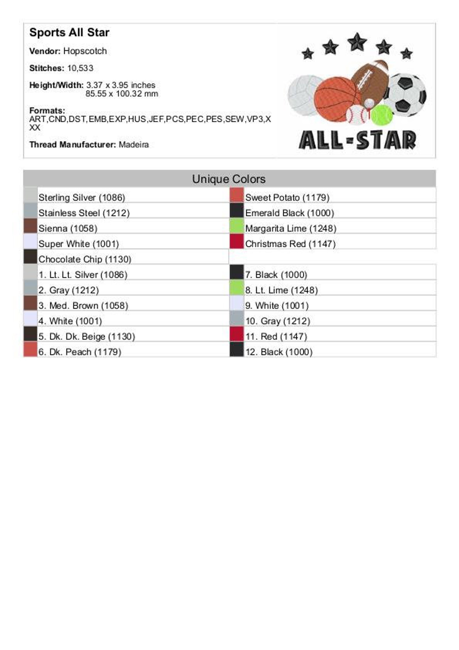 Sports All Star - Machine Embroidery Design, Game Balls Embroidery ...