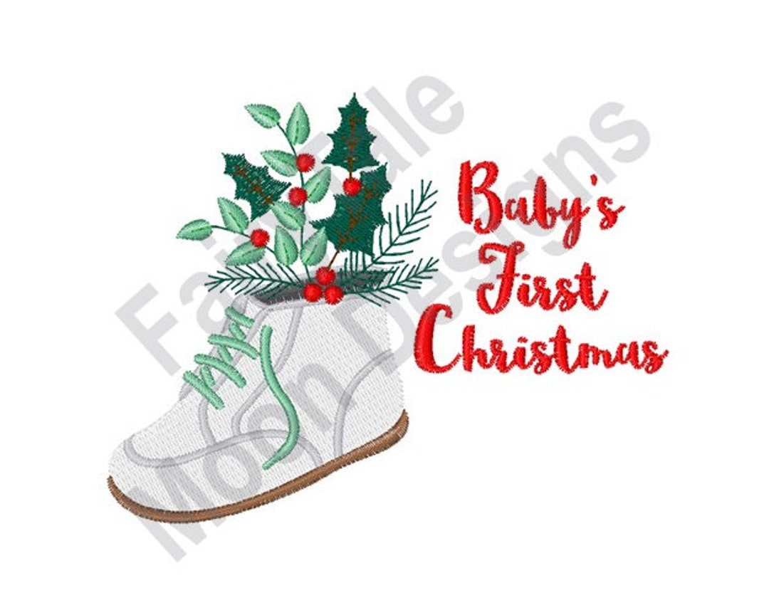 Baby's First Christmas - Machine Embroidery Design, Christmas Baby ...