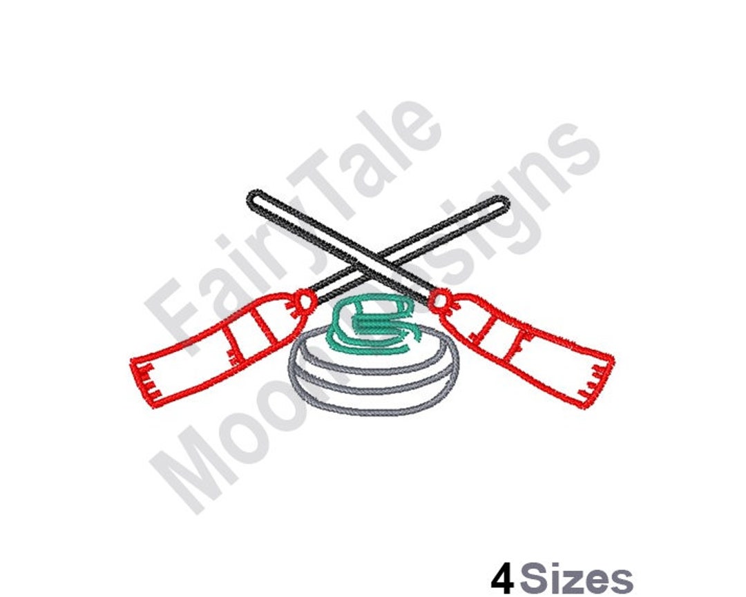 Curling Outline - Machine Embroidery Design, Curling Rock & Curling ...