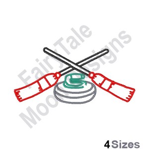 Curling Outline - Machine Embroidery Design, Curling Rock & Curling ...
