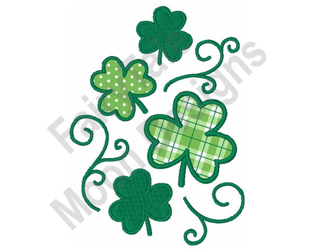 APPLIQUE Shamrock - Machine Embroidery Design, Irish Shamrock Applique ...