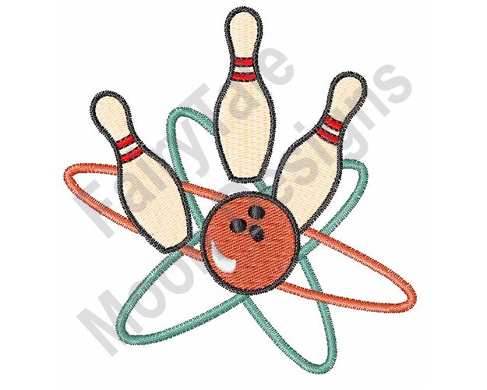 Bowling Ball & Pins Machine Embroidery Design Bowling Ball - Etsy