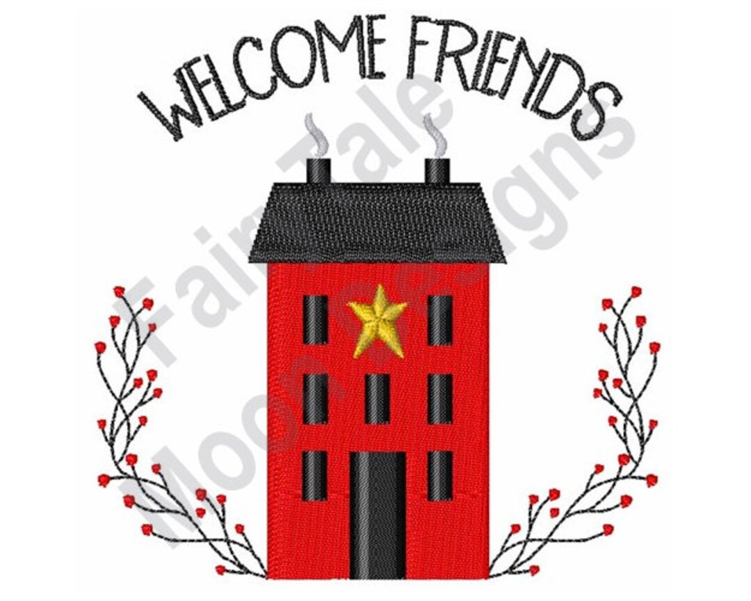 Welcome Friends - Machine Embroidery Design, Home Welcome Embroidery ...