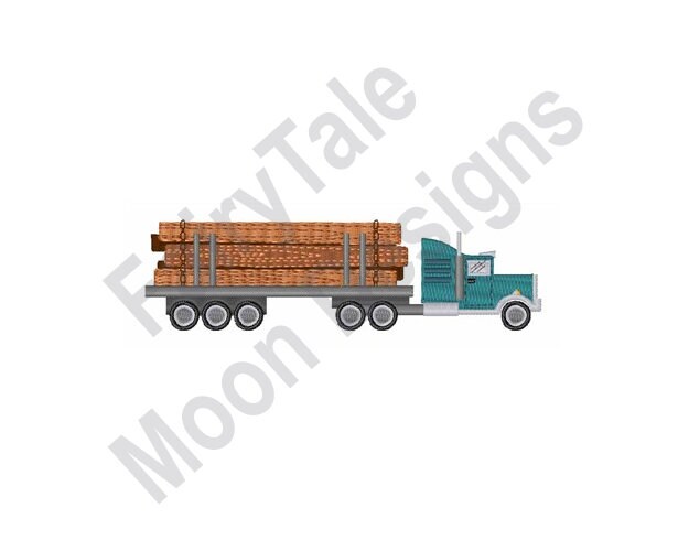 Log Truck - Machine Embroidery Design, Logging Truck Embroidery Pattern ...