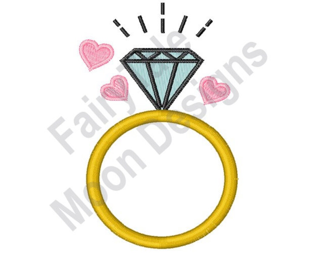 Diamond Ring - Machine Embroidery Design, Wedding Ring Embroidery ...